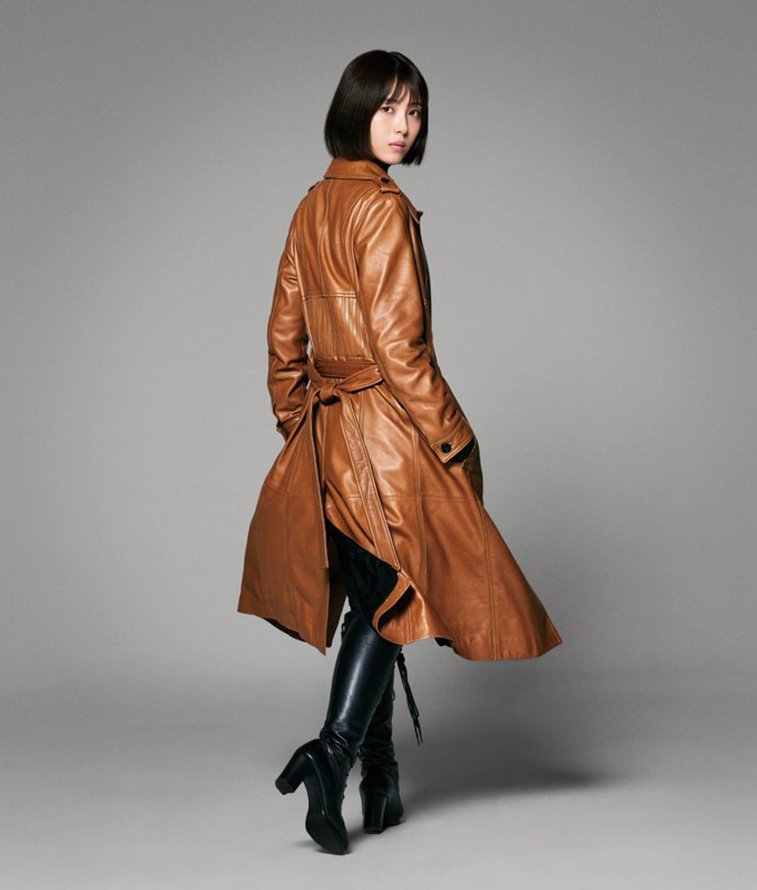 Shin Kamen Rider Ruriko Midorikawa Brown Leather Coat