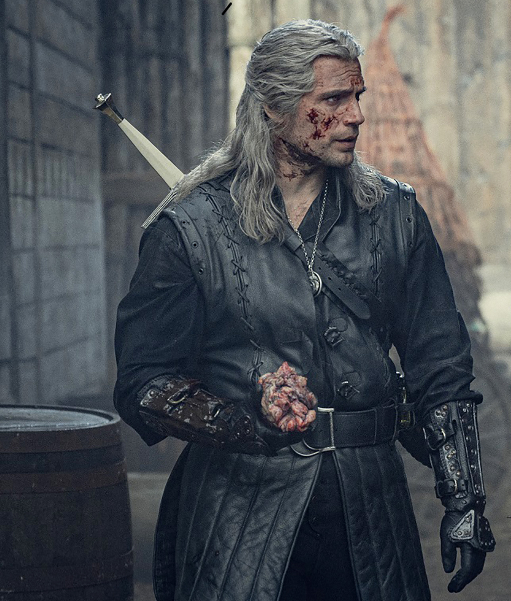The Witcher Henry Cavill Geralt of Rivia Long Leather Vest
