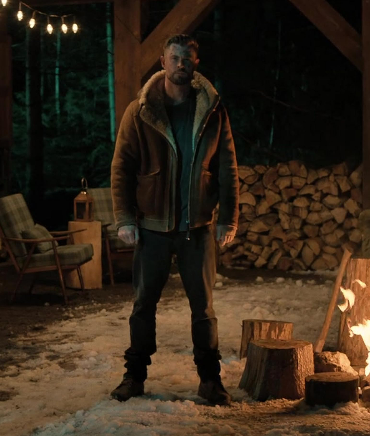 Extraction 2 Chris Hemsworth Tyler Suede Leather Jacket