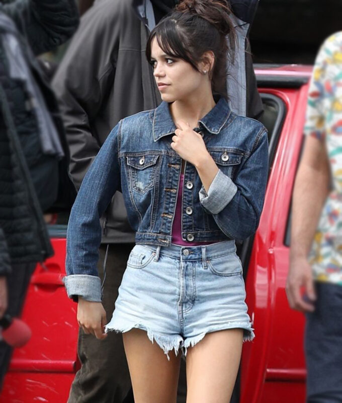 Finestkind Jenna Ortega Mabel Cropped Denim Jacket