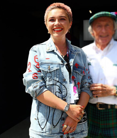 Florence Pugh Blue Denim Jacket
