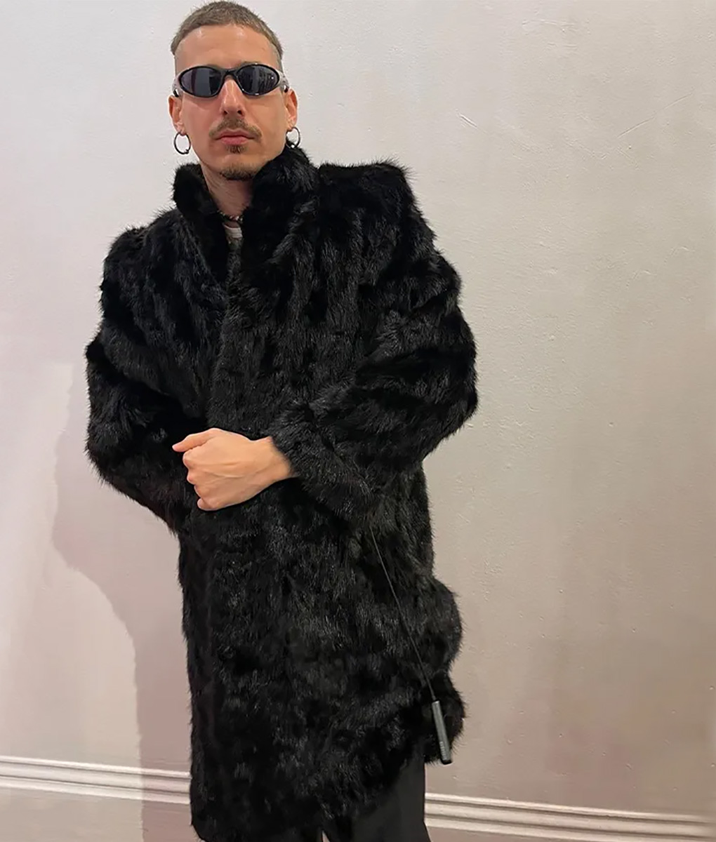 Kyle Black Fur Coat
