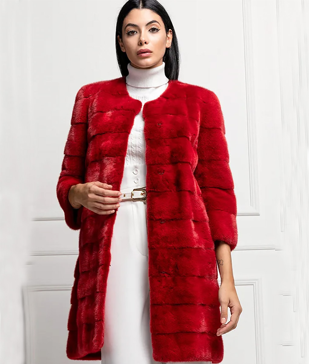 Leah Red Fur Coat