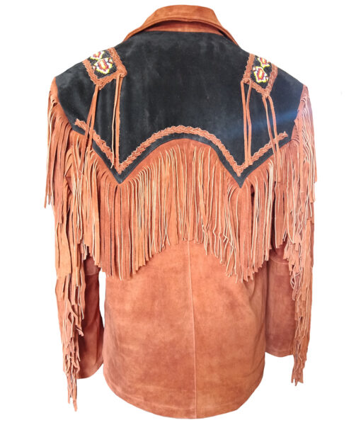 Lucas Men's Two-Tone Cowboy Fringe Suede Jacket