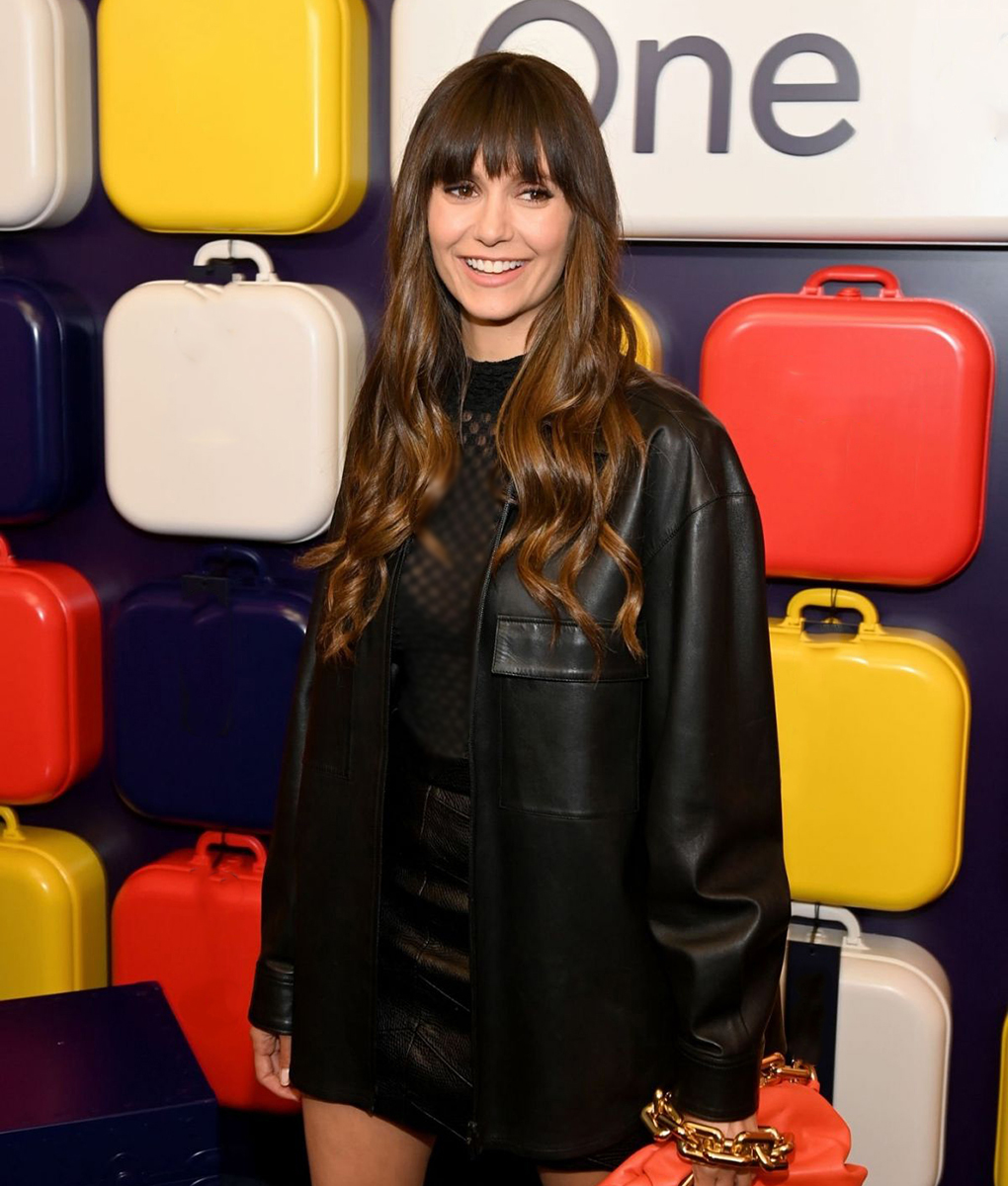 Nina Dobrev Black Leather Jacket