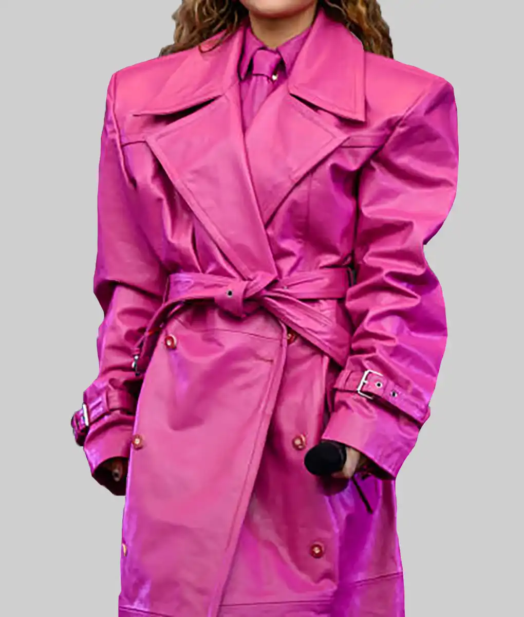 Rita Ora Pink Trench Coat
