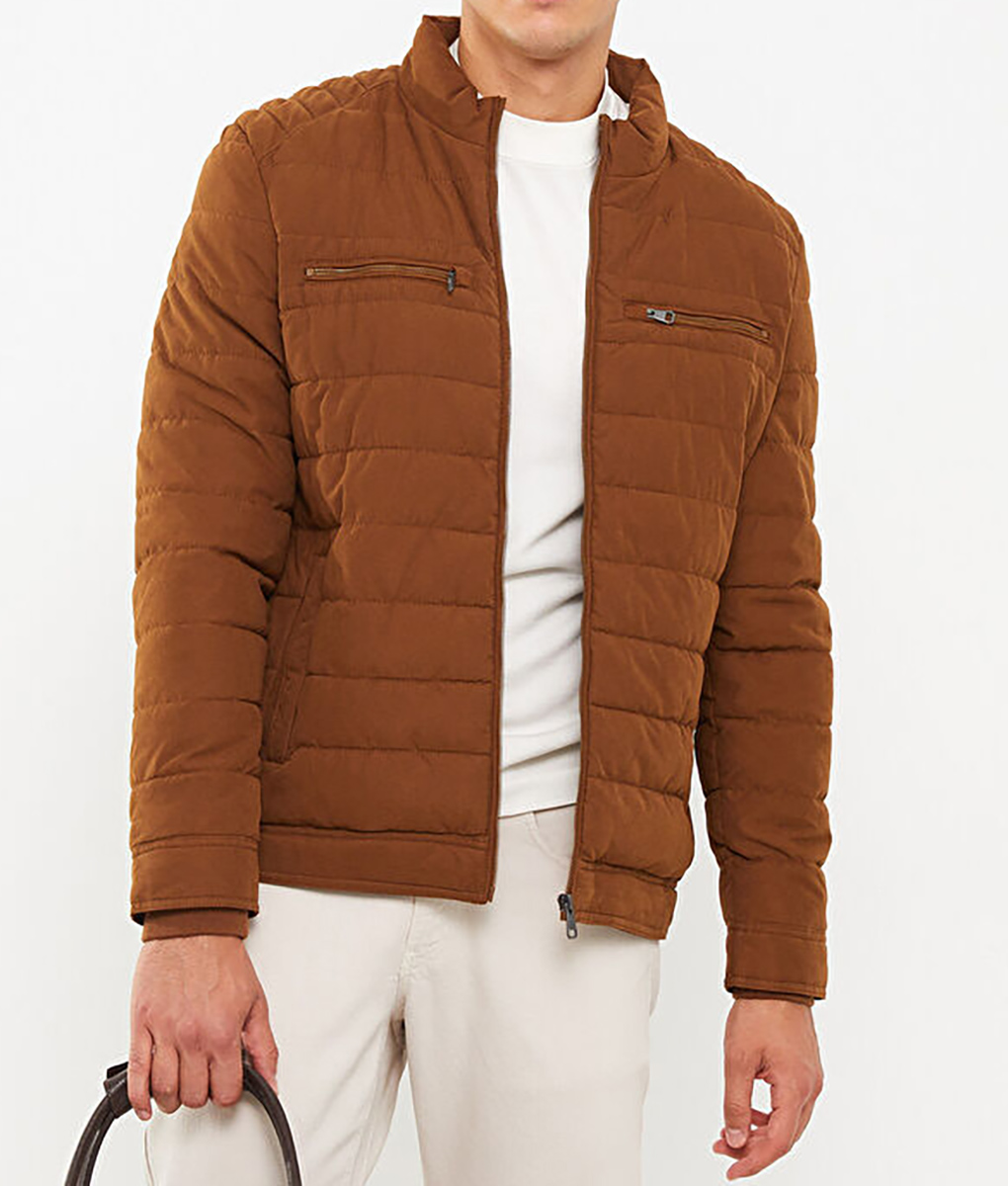 Wyatt Men's Brown Western Iconic Quilted Puffer Cotton Jacket