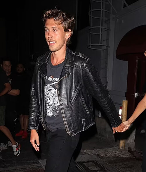 Austin Butler Black Leather Jacket