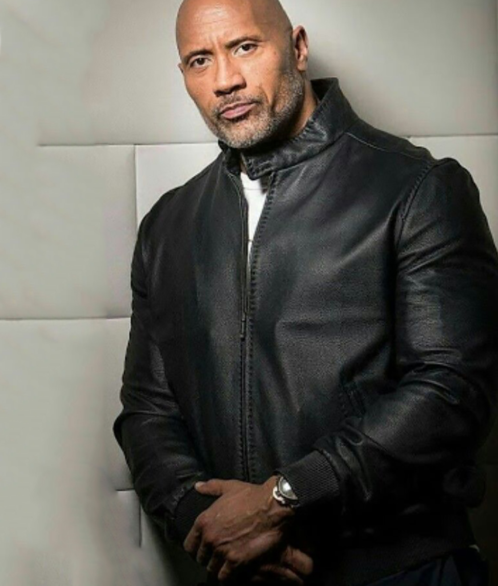 Jungle Cruise Dwayne Johnson Black Leather Jacket