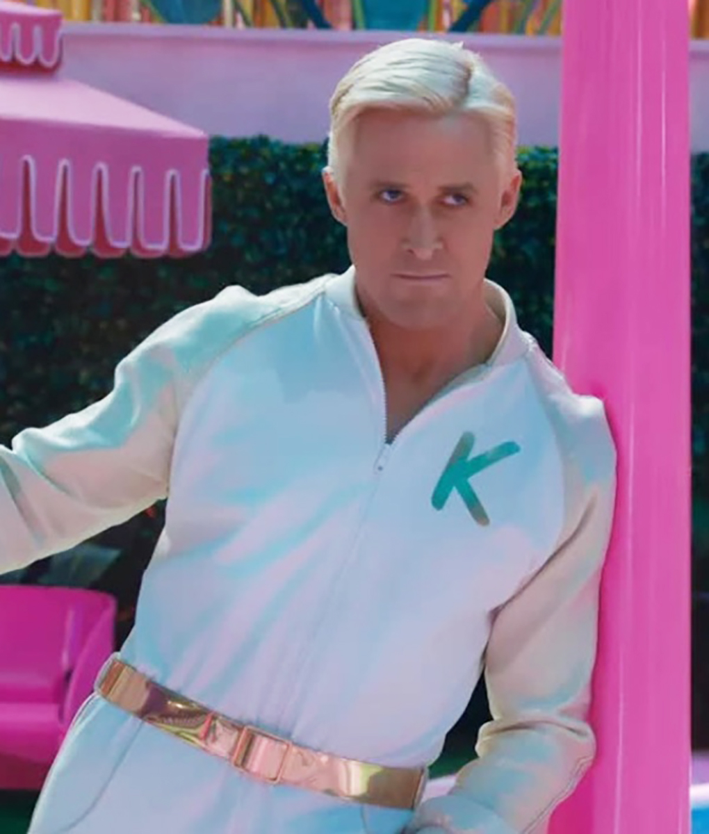 Ryan Gosling Barbie Ken White Bomber Jacket