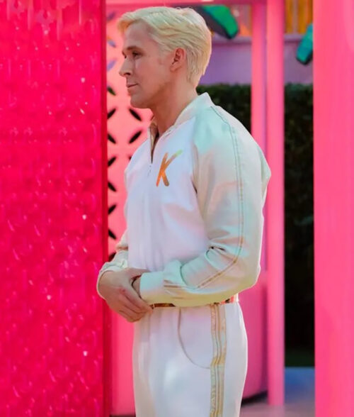Ryan Gosling Barbie Ken White Bomber Jacket
