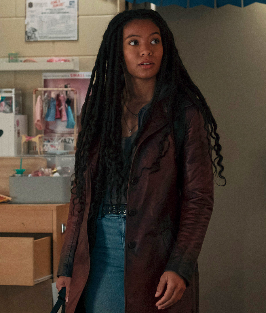Gen V Marie Moreau Maroon Coat | Jaz Sinclair Coat