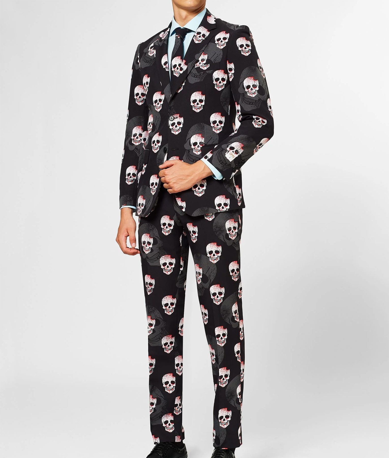 Halloween Skull Design Black Suit | The Leather City