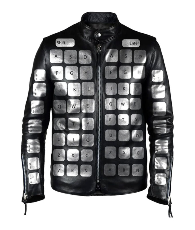 Keyboard Style Black Leather Jacket | The Leather City