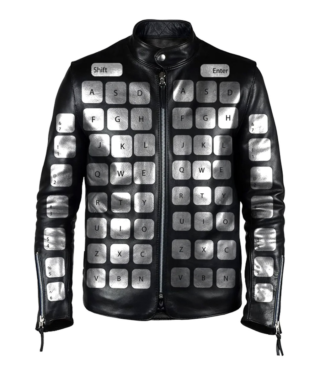 Keyboard Style Black Leather Jacket | The Leather City