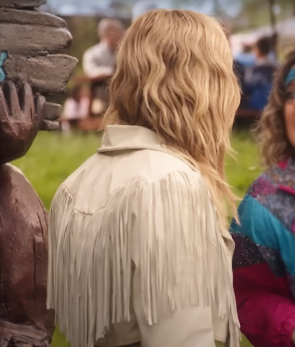 Totally Killer kiernan Shipka Leather Jacket - White Fringe Jacket ...