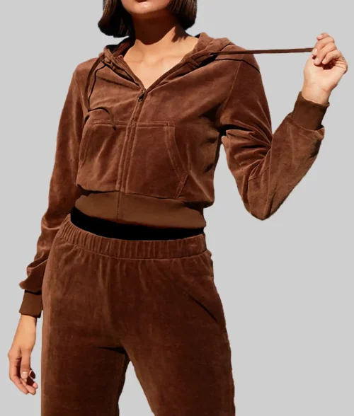 Madame Web 2024 Isabela Merced Brown Cropped Jacket - Isabela Merced ...