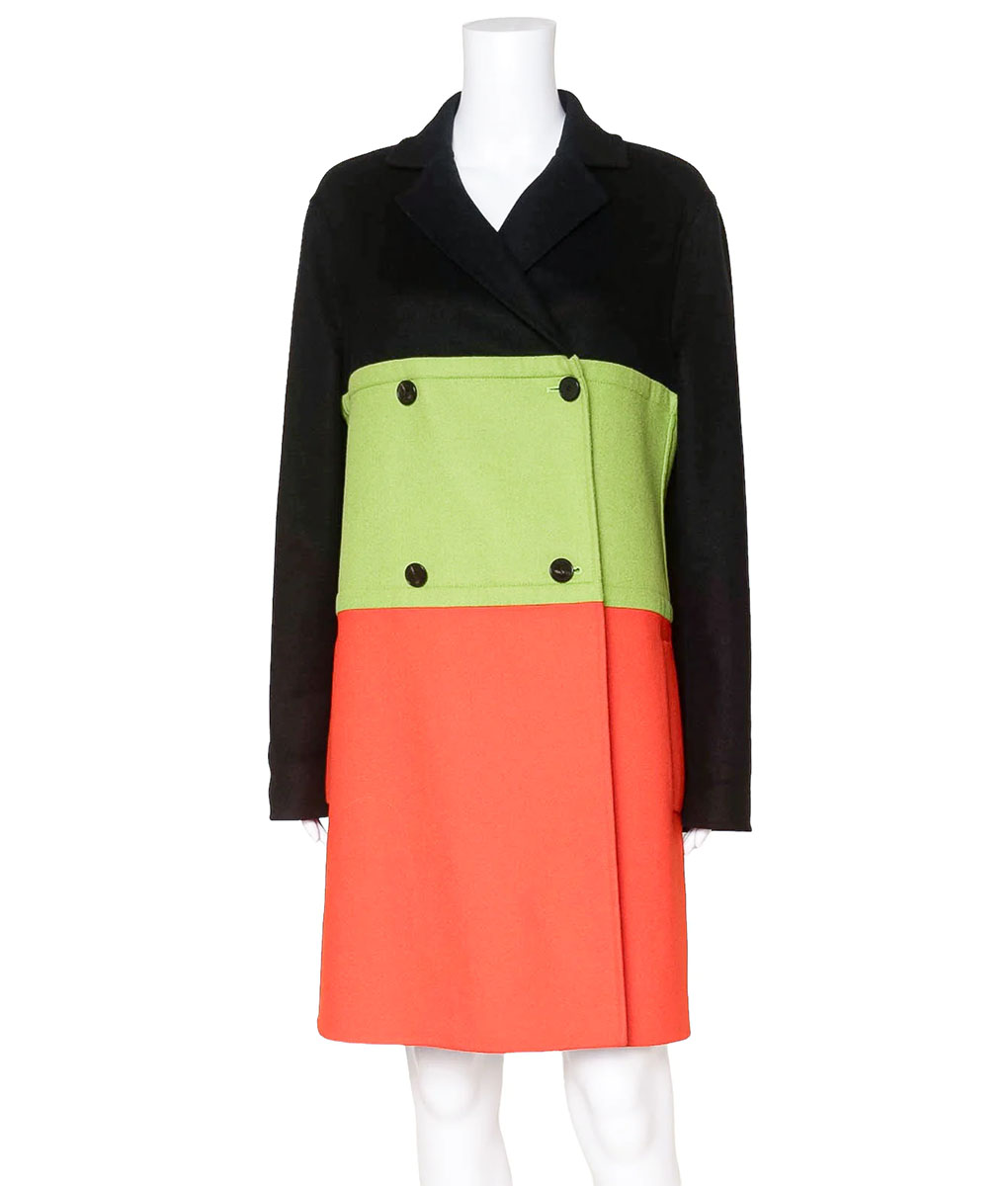 The Kardashians S02 Kris Jenner Color block Trench Coat | The Leather City
