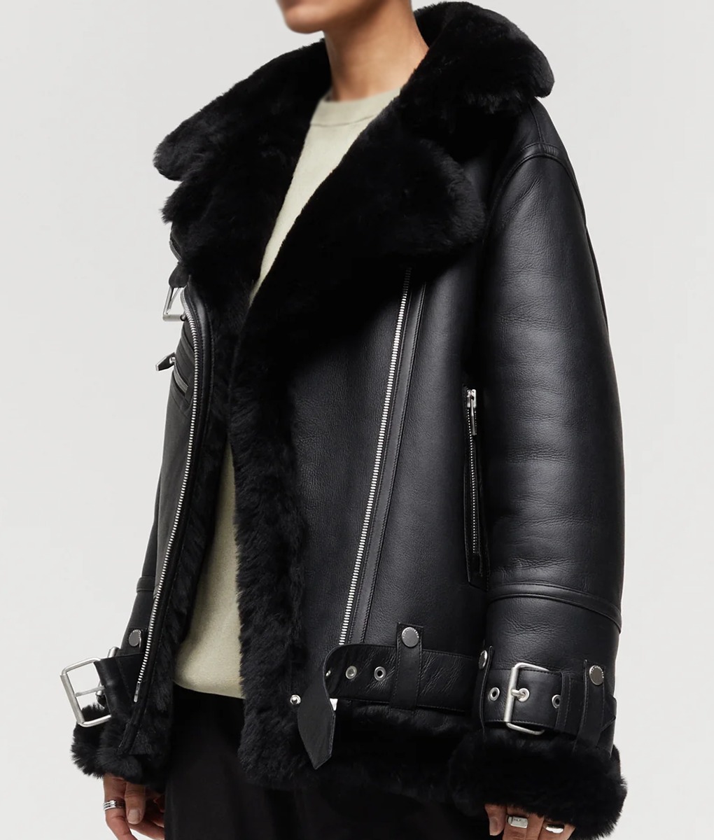 Women's Shearling Aviator Jacket | The Leather City