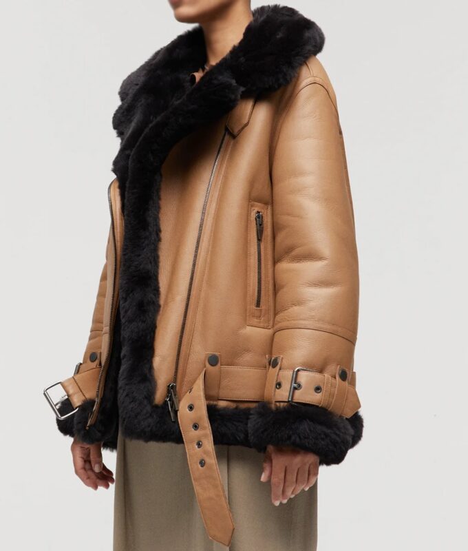 Women's Shearling Aviator Jacket | The Leather City
