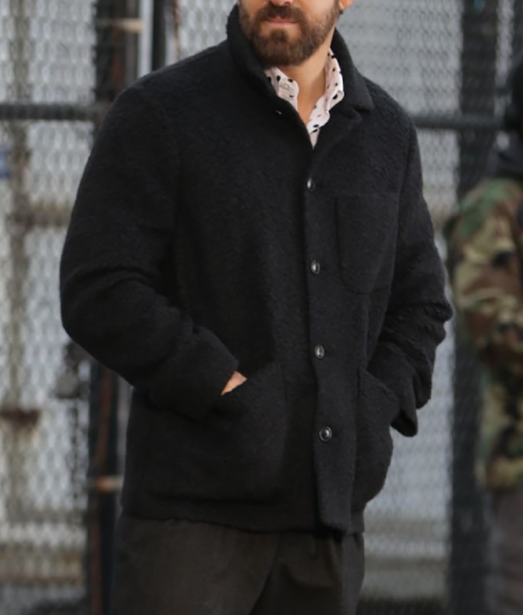 Ryan Reynolds Black Shearling Jacket | Ryan Reynolds Outfits