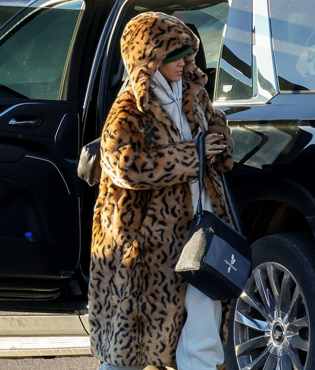 Rihanna Leopard Faux Fur Coat - Rihanna Fur Coat | The Leather City