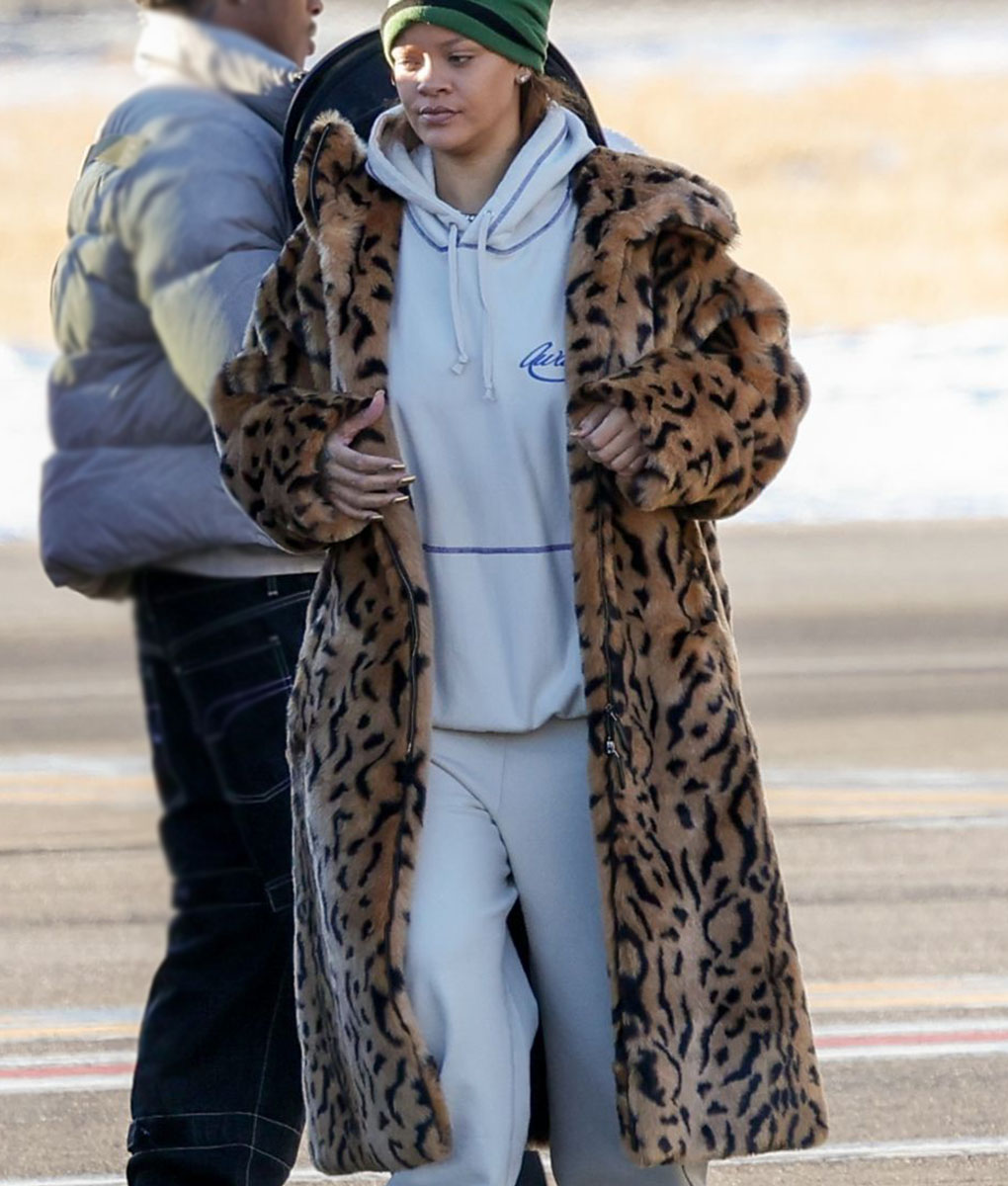 Rihanna Leopard Faux Fur Coat - Rihanna Fur Coat | The Leather City