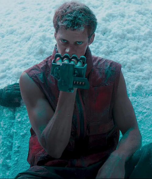 Bill Skarsgard Boy Kills World Red Vest | The Leather City