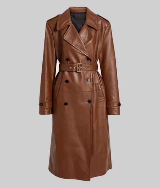 Lauren Sánchez Brown Leather Trench Coat | The Leather City