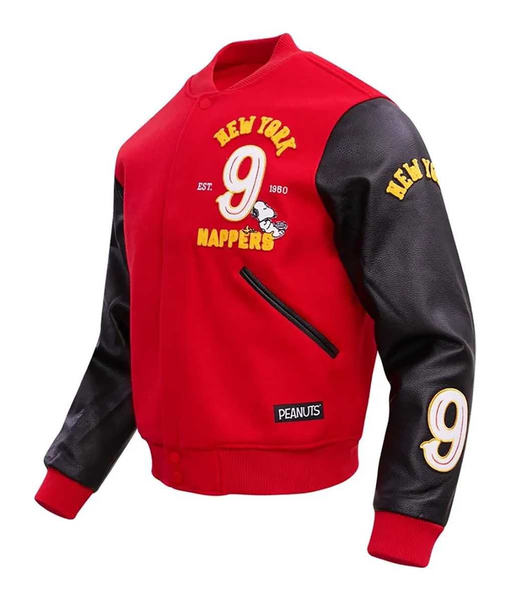 Peanuts Snoopy New York Nappers Varsity Jacket | The Leather City