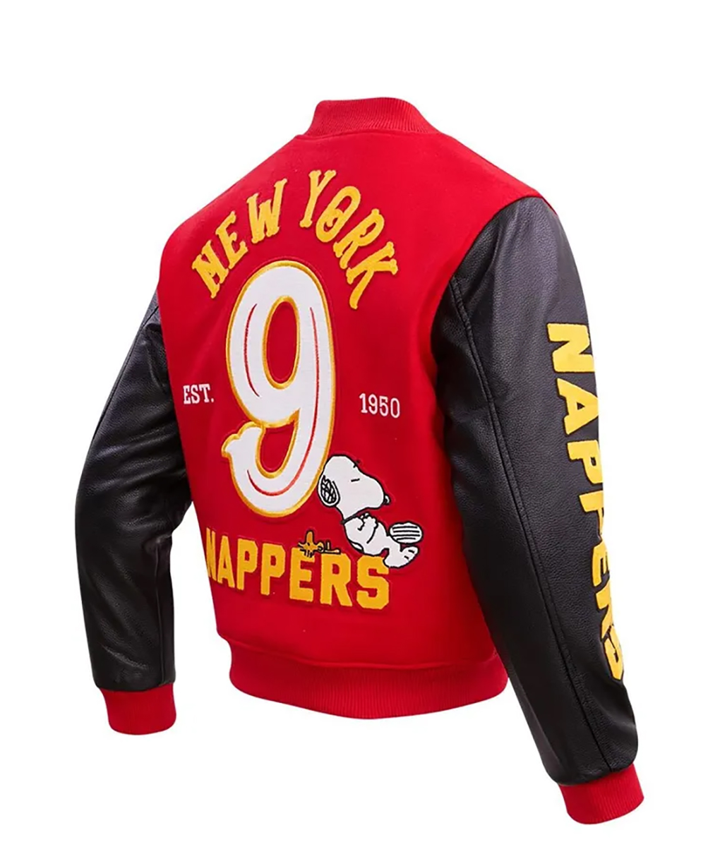 Peanuts Snoopy New York Nappers Varsity Jacket | The Leather City