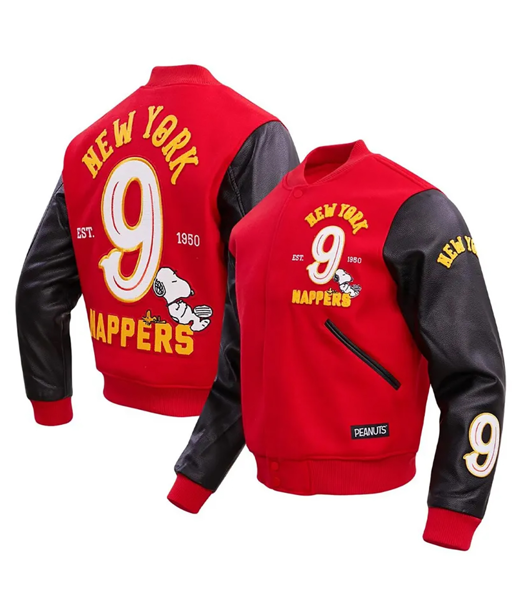 Peanuts Snoopy New York Nappers Varsity Jacket | The Leather City