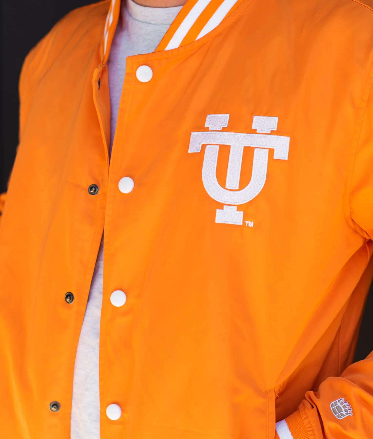 Vols Orange Satin Varsity Jacket | The Leather City