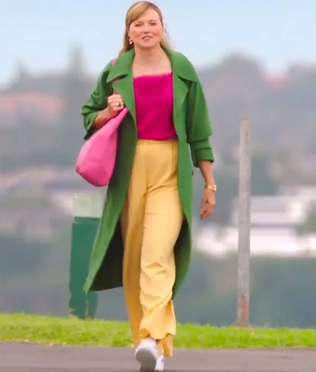 Lucy Lawless My Life Is Murder Alexa Crowe Green Coat | The Leather City