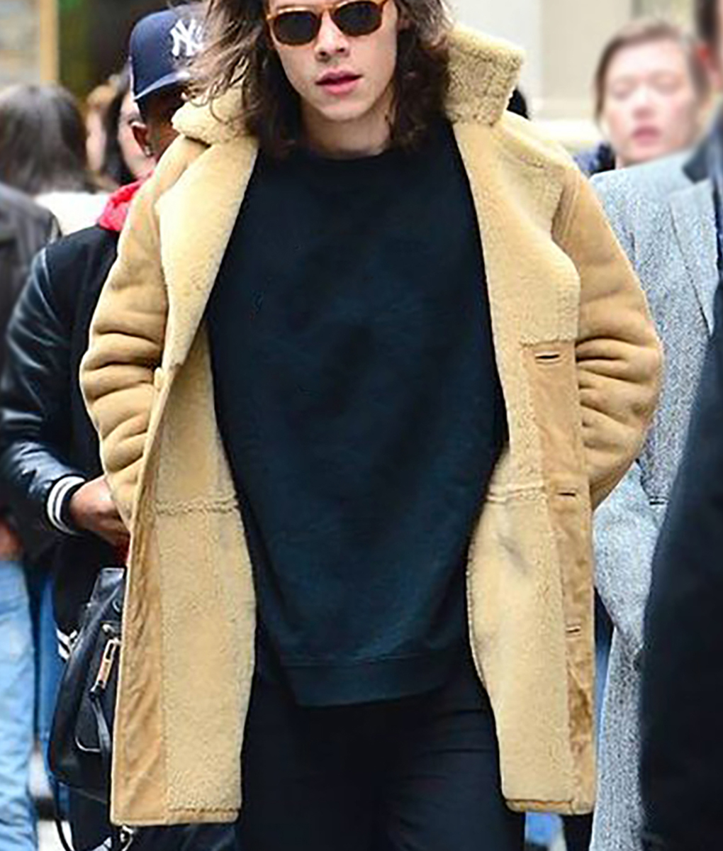 Harry Styles Brown Shearling Coat | The Leather City