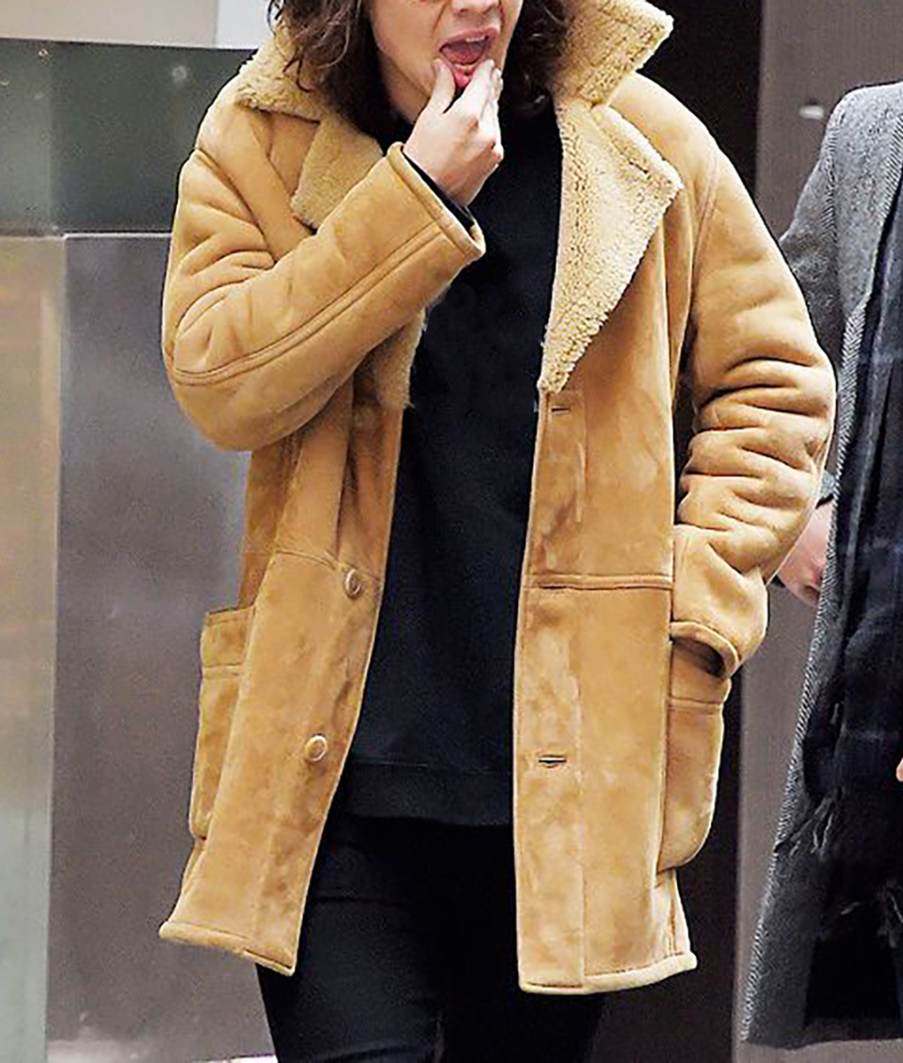 Harry Styles Brown Shearling Coat | The Leather City