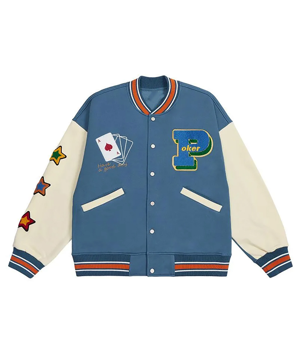 Shop Poker Lucky Varsity Jacket | The Leather City