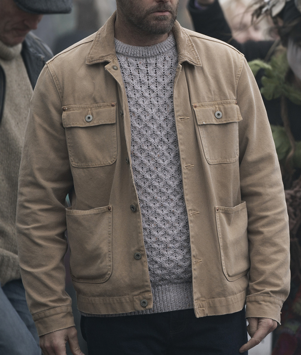 Bodkin Gilbert (Will Forte) Beige Cotton Jacket | The Leather City