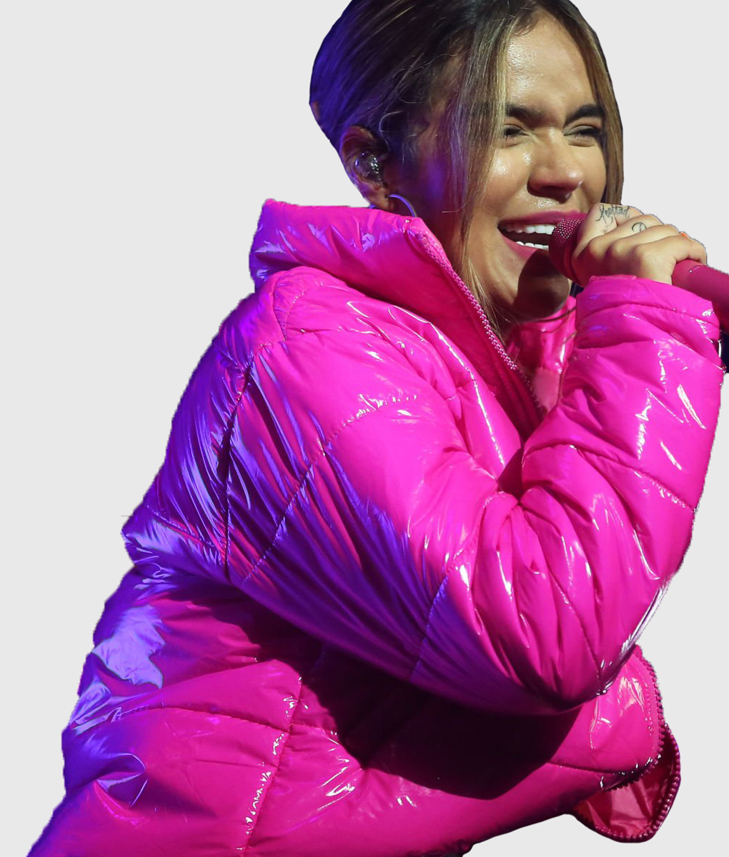 Karol G Pink Puffer Jacket | The Leather City