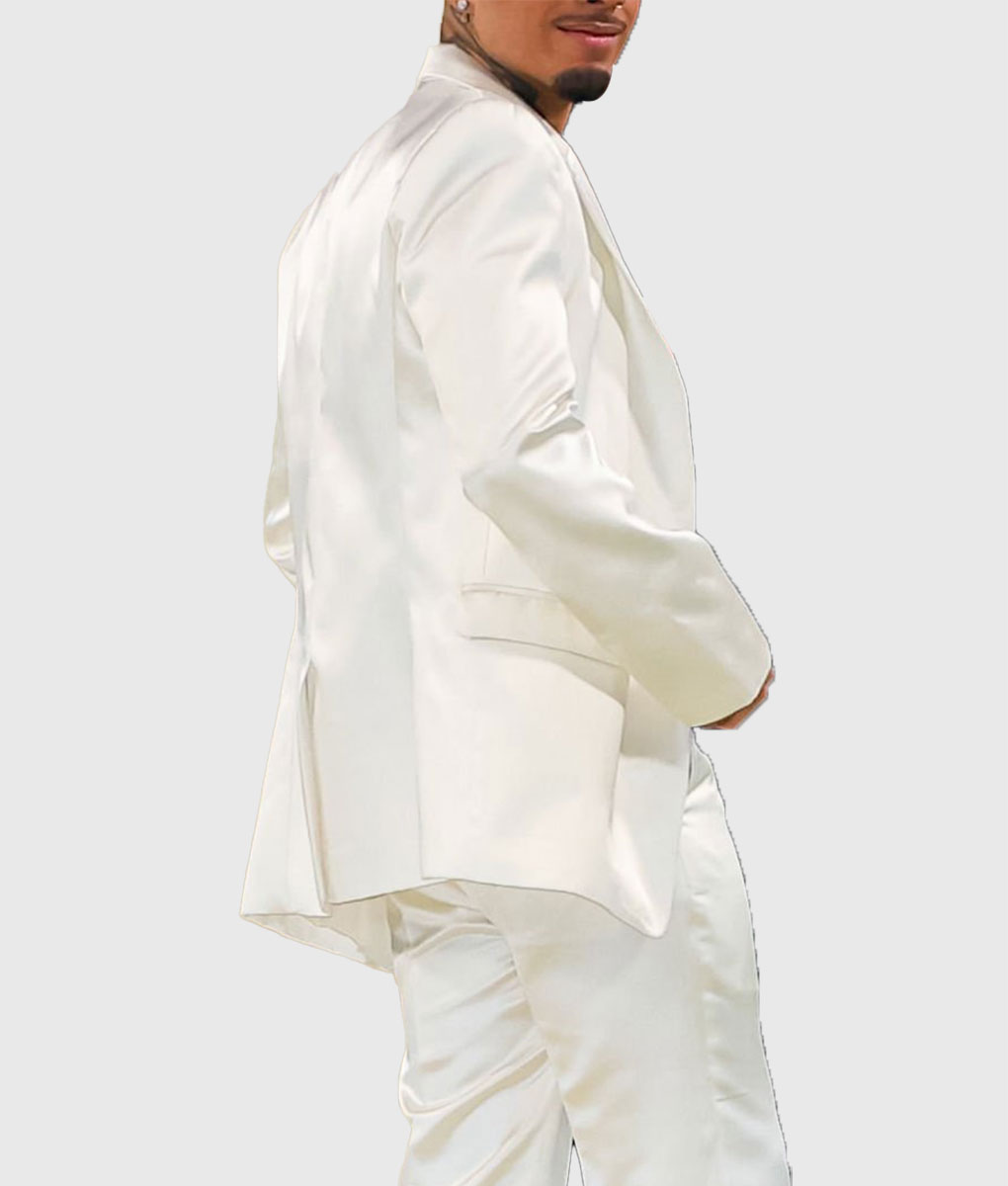 Met Gala 2024 Rauw Alejandro White Suit | The Leather City