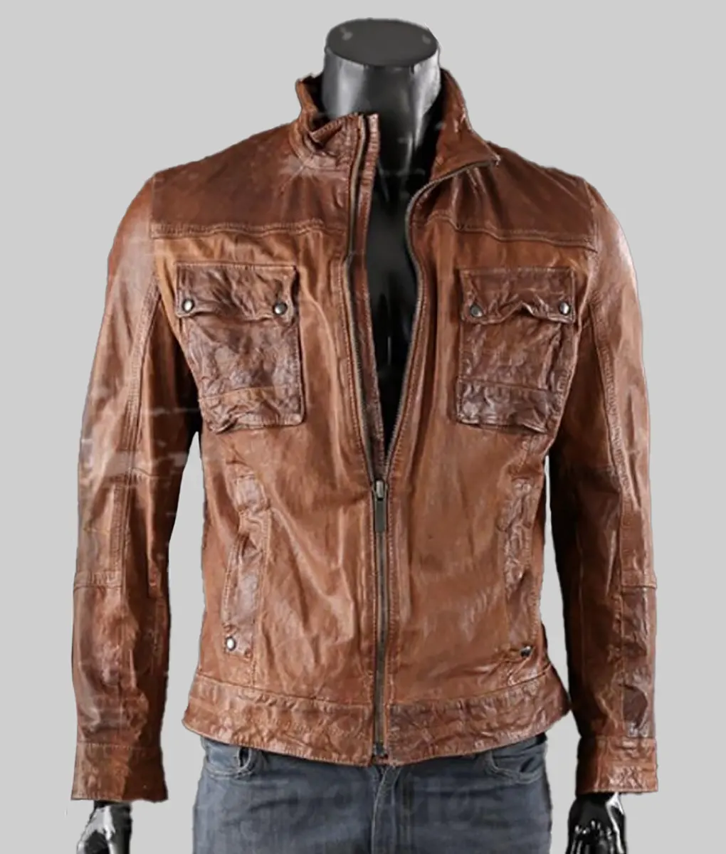 Looper Bruce Willis (Old Joe) Brown Leather Jacket | The Leather City