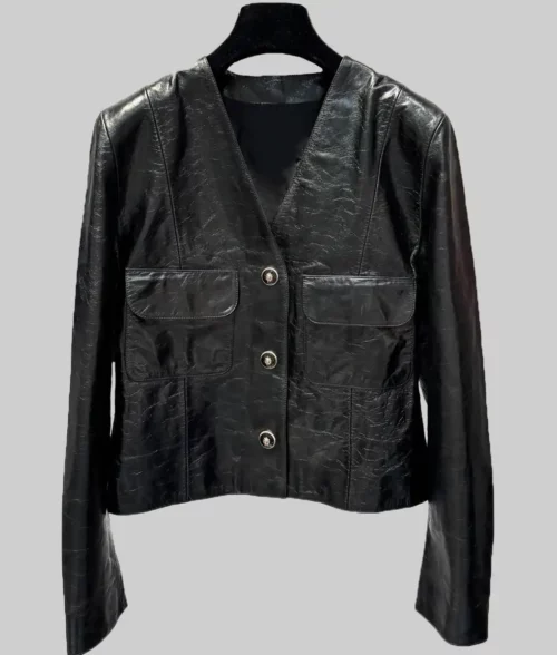Elizabeth Olsen Black Leather Jacket | The Leather City