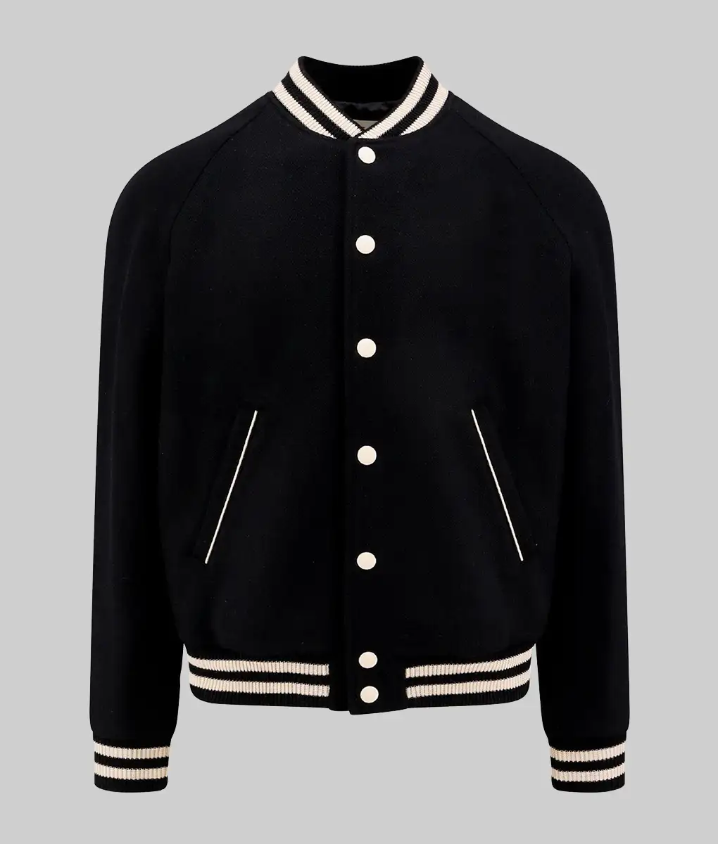 Joe Locke Black Varsity Jacket | The Leather City