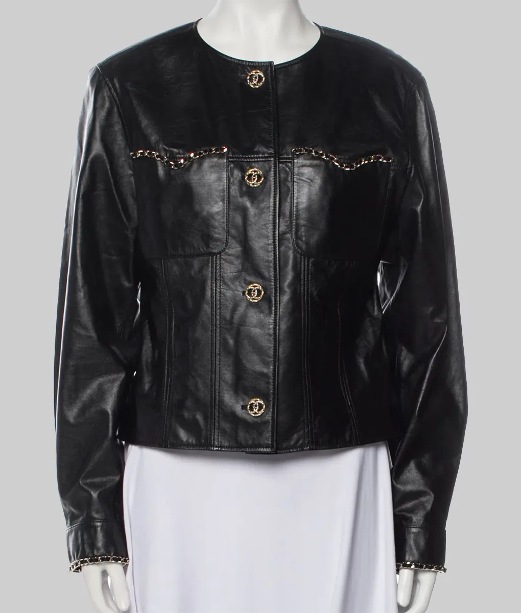 Variety TIFF Kiernan Shipka Black Leather Jacket - TLC