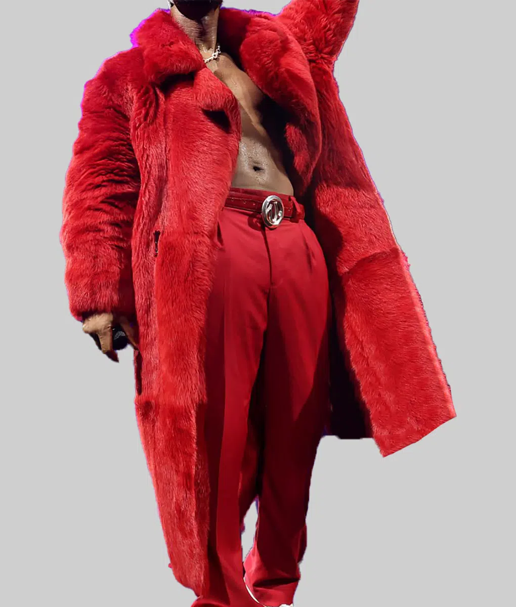 Past Present Future Tour Usher Red Fur Coat | The Leather City