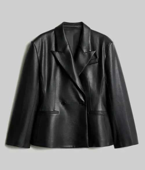 Natasha Lyonne Black Leather Blazer | The Leather City