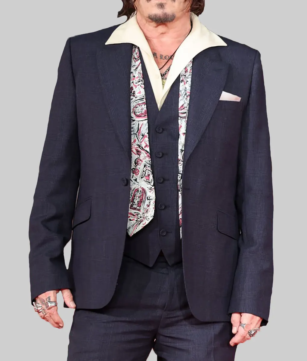 19th Rome Film Festival Johnny Depp Navy Blue Blazer | TLC