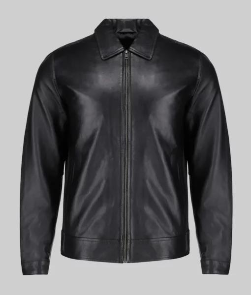 Harrington Black Leather Jacket | The Leather City