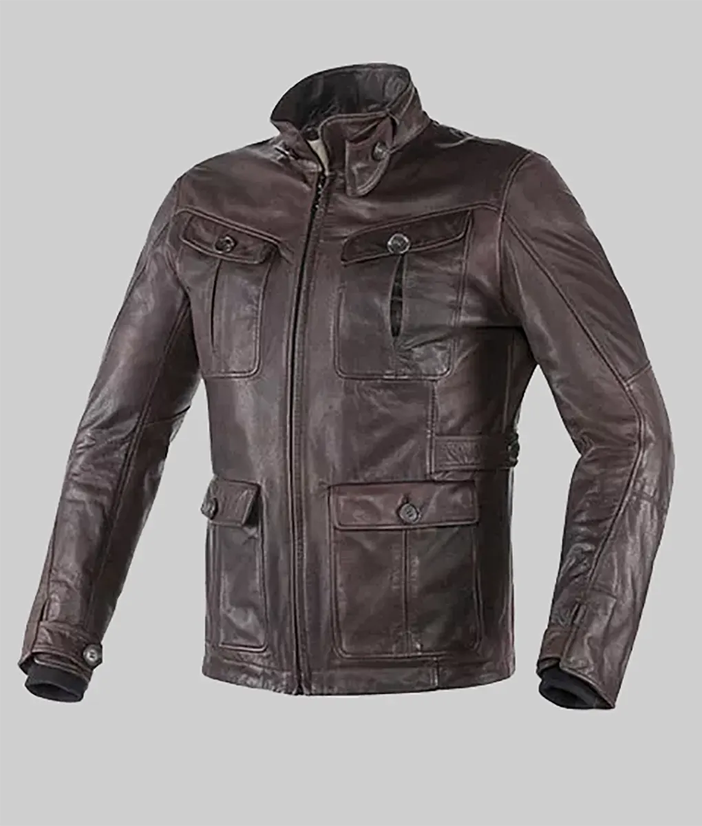 Men’s Biker Harrison Adventure Leather Jacket - Clearance Items | TLC