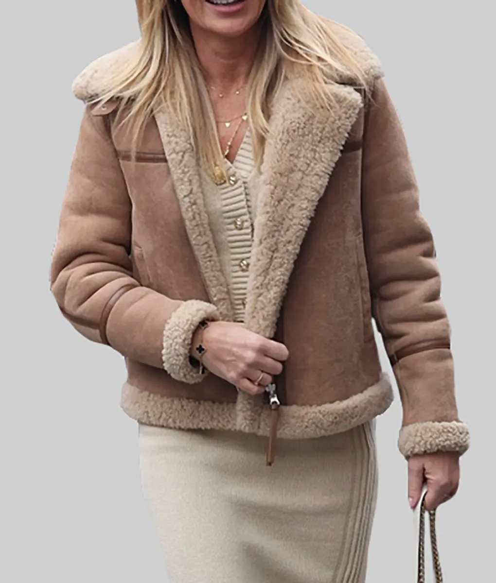 Amanda Holden Brown Aviator Jacket | The Leather City